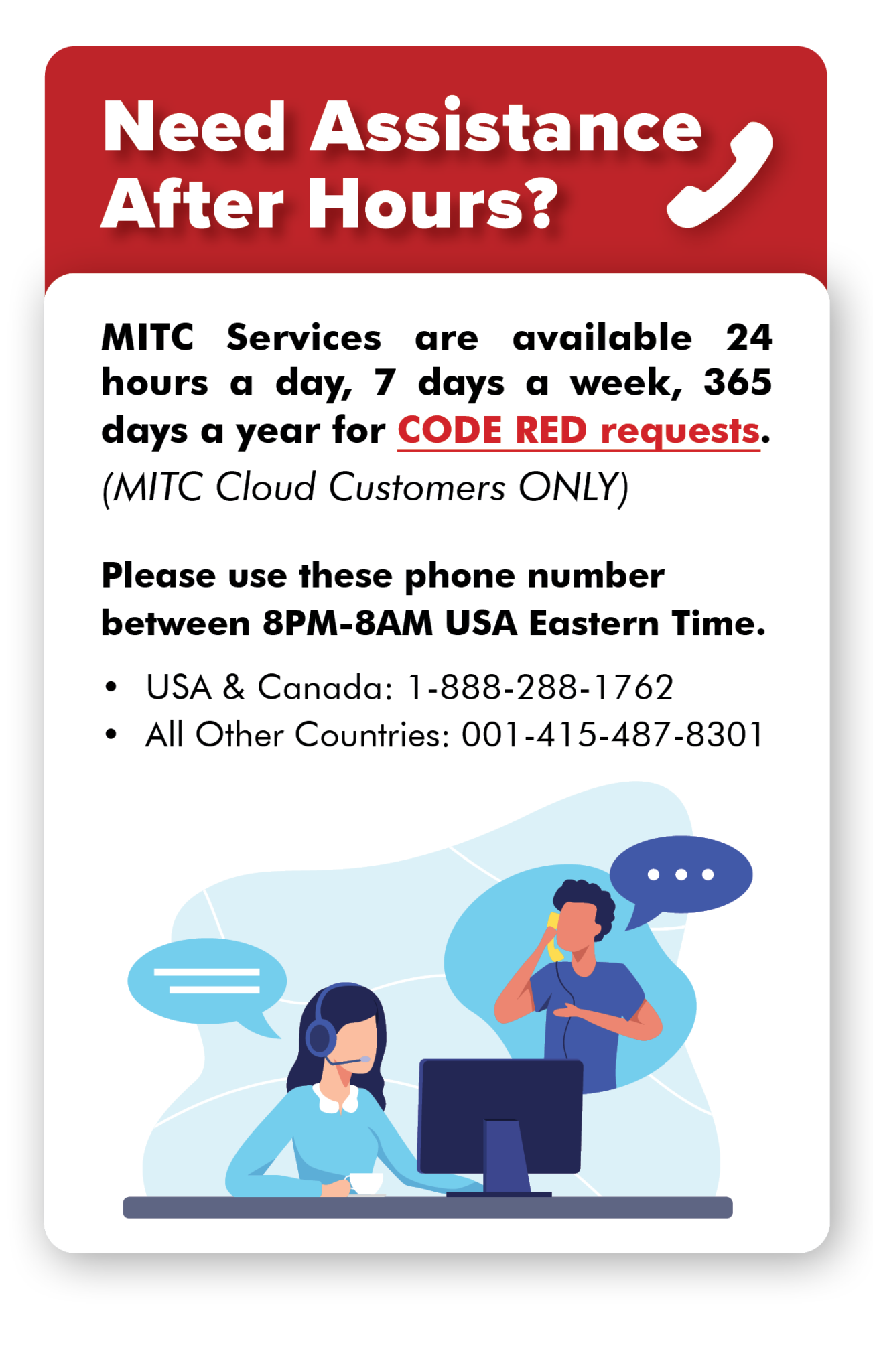 After Hours Contact Info - MITC Software